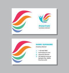Business visit card template with logo - concept Vector Image