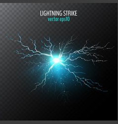 Blue electric light flash or lightning bolt Vector Image