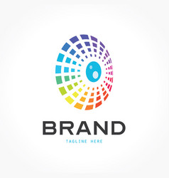 Flower roof top view logo Royalty Free Vector Image