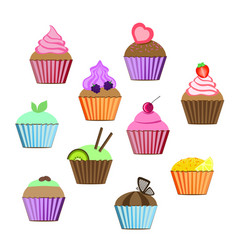 Muffin essential elements set Royalty Free Vector Image