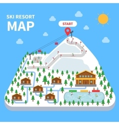 Ski resort in mountains cartoon brochure Vector Image
