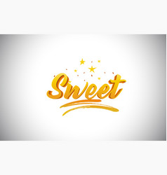 Worship golden yellow word text with handwritten Vector Image