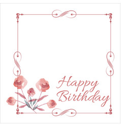 Happy birthday photo frame on white background Vector Image