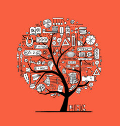 Art tree with math symbols for your design Vector Image