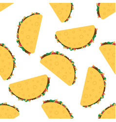 Tacos seamless pattern mexican food Royalty Free Vector