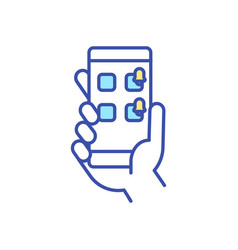 Push notifications rgb color icon Royalty Free Vector Image