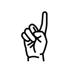 Five number hand gesture color icon Royalty Free Vector