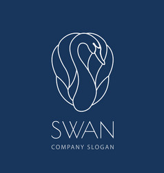 Swan logo sign emblem-13 Royalty Free Vector Image