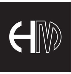 Hm logo monogram with shield shape isolated blue Vector Image