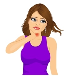 Sick young woman about to throw up vomit Vector Image