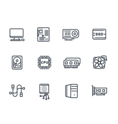 Cartoon personal computer components Royalty Free Vector