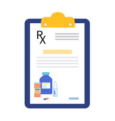 Empty medical prescription rx form with pills Vector Image