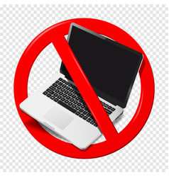 No sign isolated on transparent background Vector Image