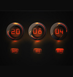 Countdown timer white color mechanical scoreboard Vector Image