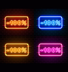 Neon off sign color set Royalty Free Vector Image
