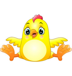 Cartoon little chick isolated on white background Vector Image