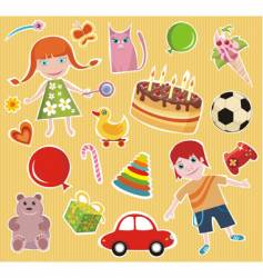 Cute animal card set Royalty Free Vector Image