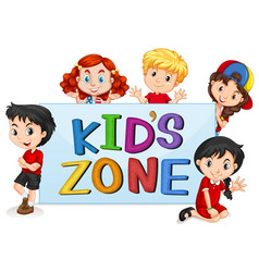 School kids with abc Royalty Free Vector Image