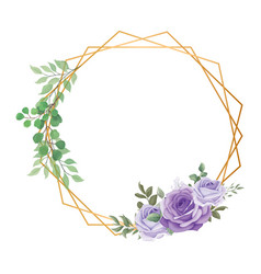 Beautiful square golden wedding photo frame Vector Image