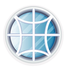 Round window frame icon cartoon style Royalty Free Vector