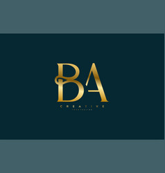 Bs logo simple initial gold color design template Vector Image