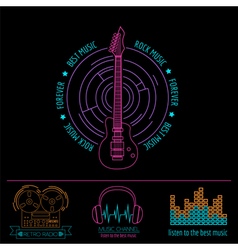 Musical instruments logos and badges graphic Vector Image