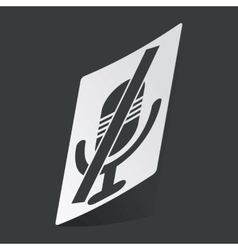 Muted microphone icon on red Royalty Free Vector Image