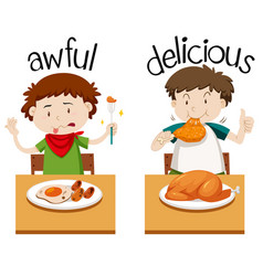 Opposite words with good and bad Royalty Free Vector Image