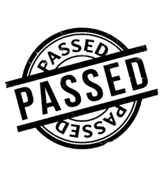 Qc passed scratched stamp with tick Royalty Free Vector