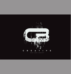 Cb c b grunge brush letter logo design in black Vector Image