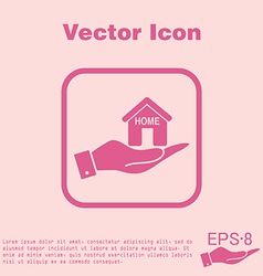Hand holding a house icon home sign Royalty Free Vector