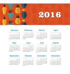 Simple 2016 year calendar Royalty Free Vector Image