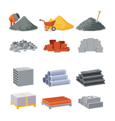 Building and construction materials icon set Vector Image