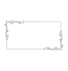 Cute botanical rectangular frame hand drawn line Vector Image