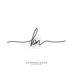 Bn initial handwriting logo with circle template Vector Image