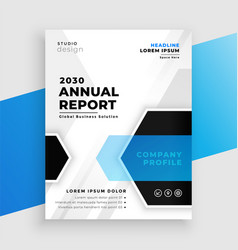Clean blue brochure or book cover template Vector Image
