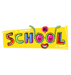 Back to school template with funny cartoon Vector Image