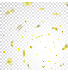 Gold confetti explosion on transparent background Vector Image
