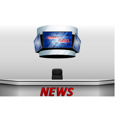 Table and breaking news banner background Vector Image