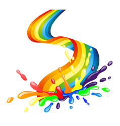 Rainbow paint splash Royalty Free Vector Image