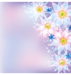 Spring nature background with grass and flowers Vector Image