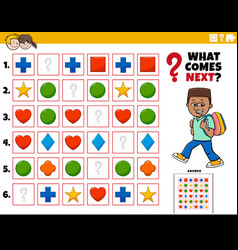 Preschool pattern game with shapes Royalty Free Vector Image