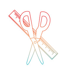 Scissor cutting paper cartoon Royalty Free Vector Image