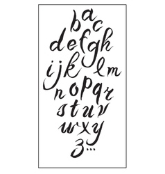 Hand written calligraphic ink alphabet Royalty Free Vector