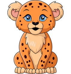 Cute leopard cartoon Royalty Free Vector Image