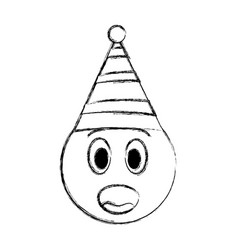 Smiley emoji party hat Royalty Free Vector Image