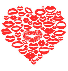 Lip print heart Royalty Free Vector Image - VectorStock