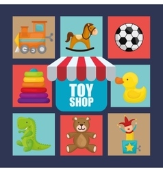 Toys shop window Royalty Free Vector Image - VectorStock