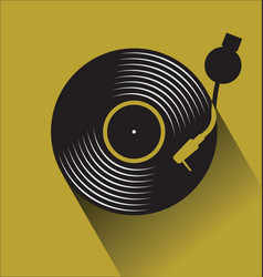 Black vinyl record disc flat concept Royalty Free Vector