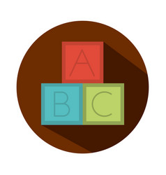 School education alphabet blocks isolated icon Vector Image